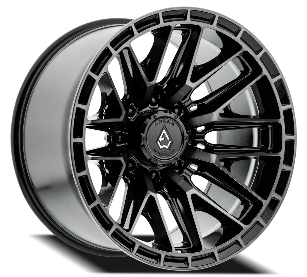 22x10 Arena Wheel A114 Battle Gloss Black W/ Machined DDT Face and Lip ...