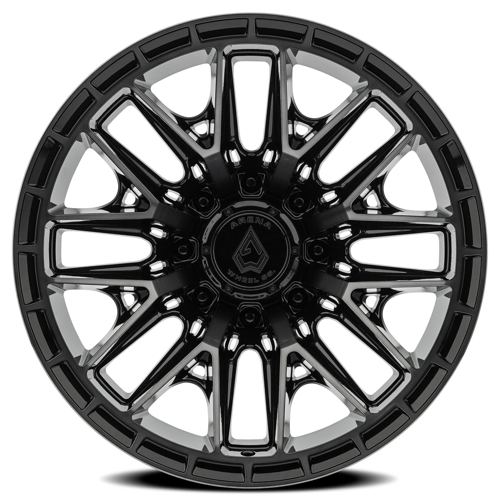20x10 Arena Wheel A114 Battle Gloss Black W/ Machined DDT Face and Lip ...