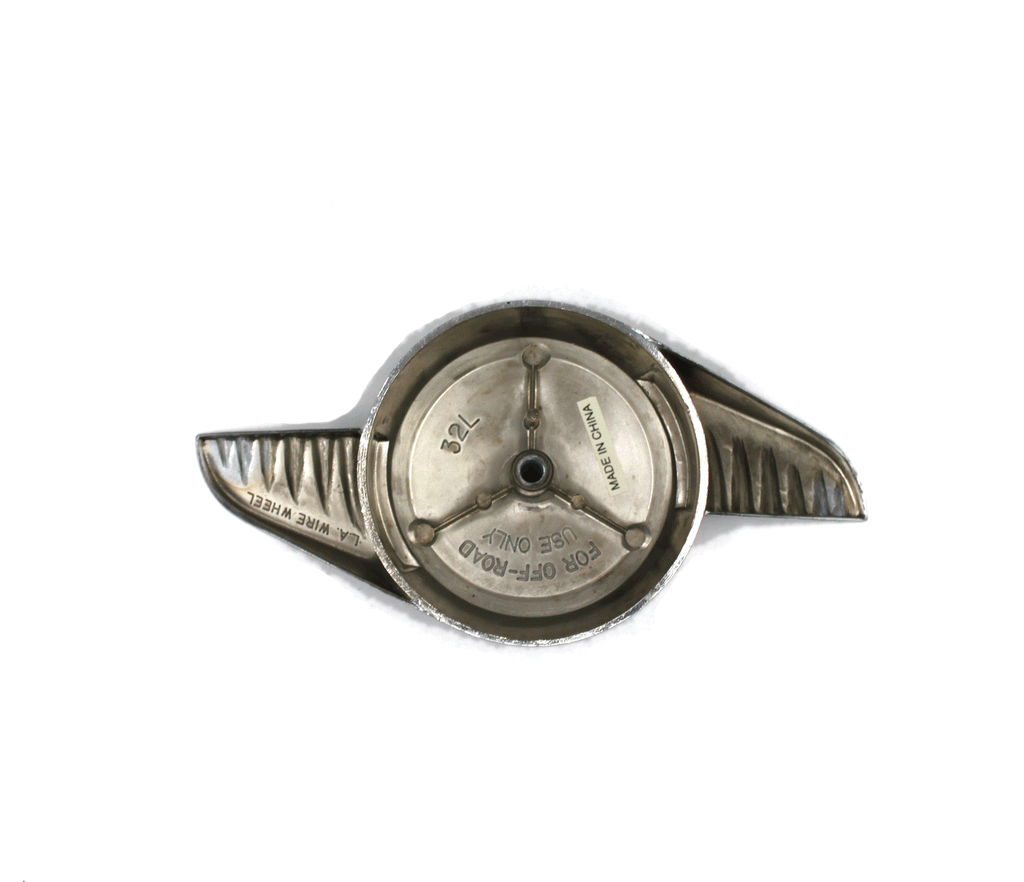 2 BAR CHROME SPINNER LA WIRE WHEEL CENTER CAP BOLT ON LEFT – San ...