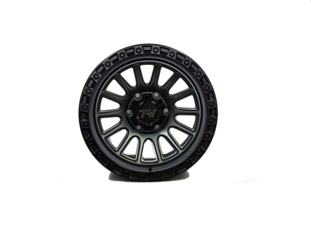 17" TW Wheels Rims T22 Off Road Matte Black Gunmetal Face Chevy GMC Ni ...