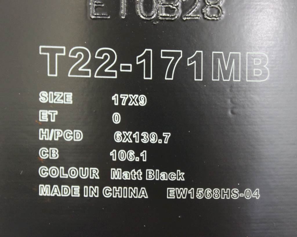 17" TW Wheels Rims T22 Off Road Matte Black 6 lug Trucks Set of 4 – San ...