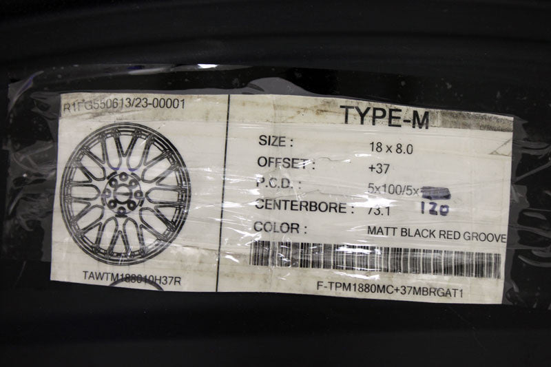 18" TENZO WHEEL TYPE-M MATTE BLACK RED GROOVE BLOCK MESH 18X8 – San ...